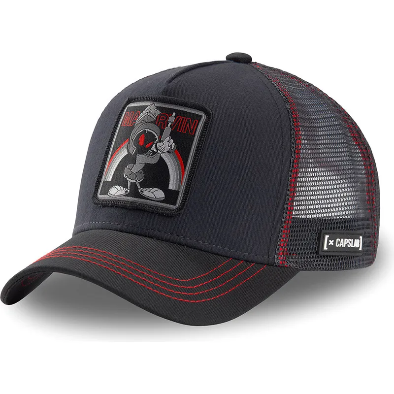Capslab Marvin the Martian LOO MAR2 Looney Tunes Black Trucker Hat ...